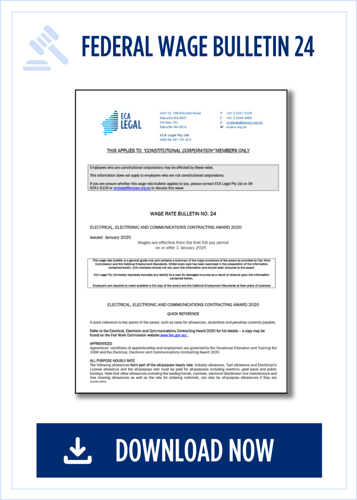 Federal Electrical Wage Bulletin (Updated Jan 2025) | ECA WA